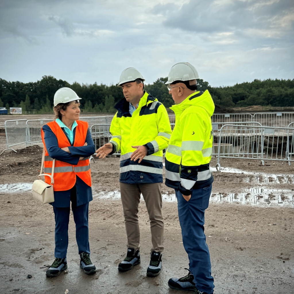 Flemish Minister for Mobility Lydia Peeters visits the site of Ciner ...